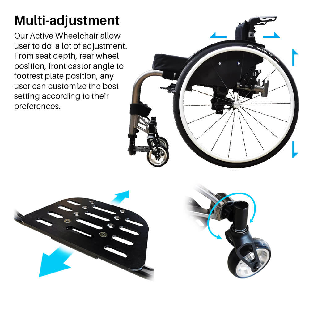 Active - Lightweight with multiple adjustable parts to suit your needs