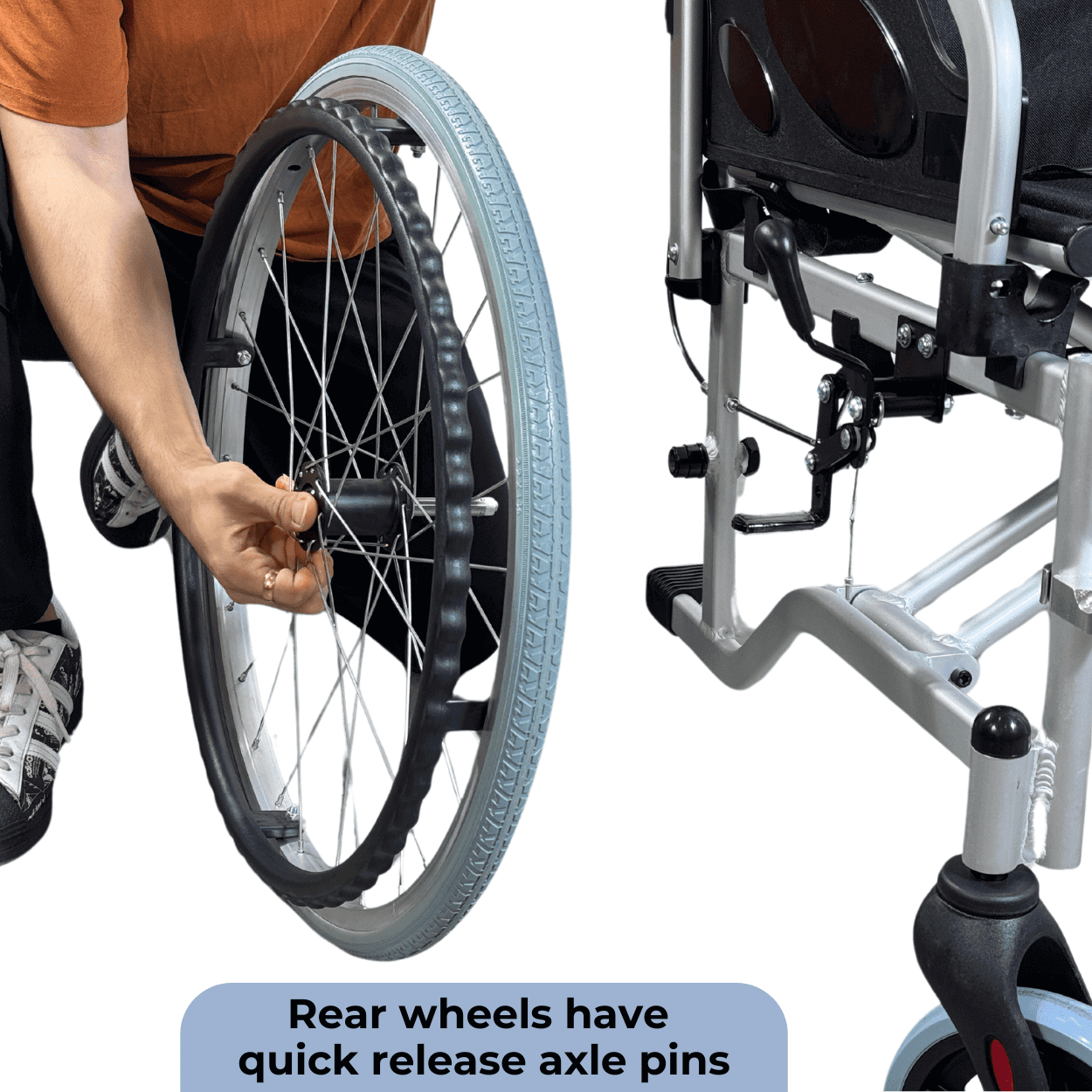 Flex Lightweight Manual Wheelchair with Detachable Rear Wheels