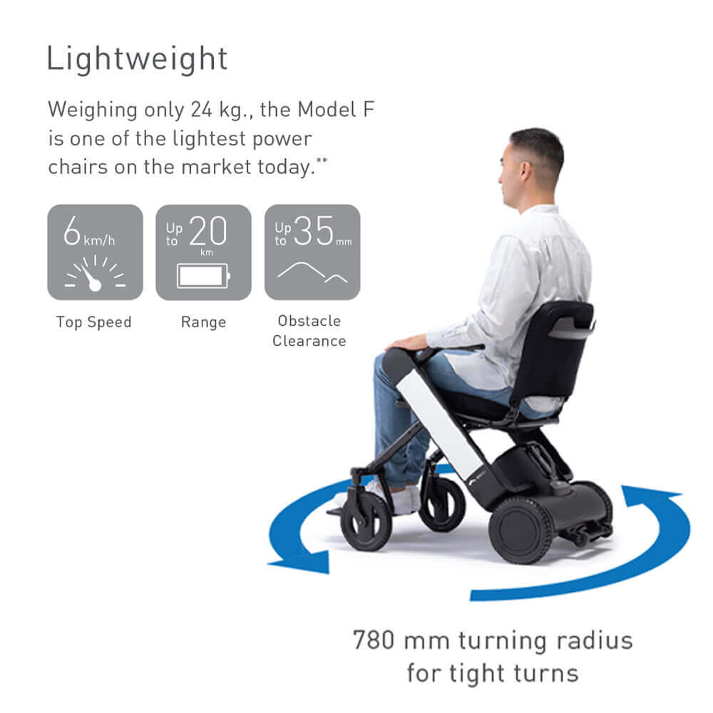WHILL Model F – Lightweight Power Chair with Smart features